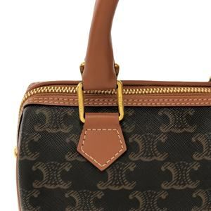 Celine | Bags | Celine Small Boston Triomphe Canvas Handbag Brown ...